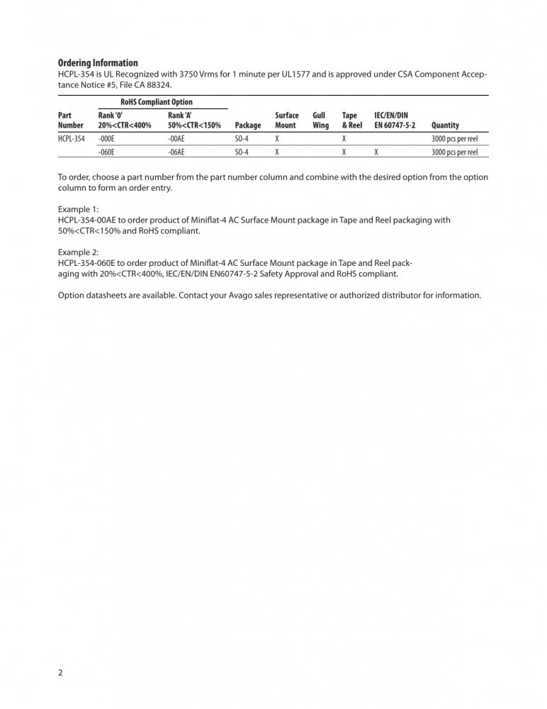 HCPL-354-06AE datasheet page 2