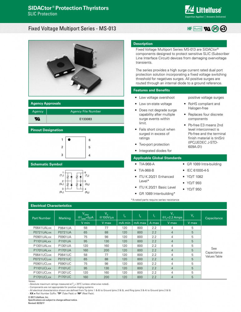 P0901UCLRP datasheet page 1