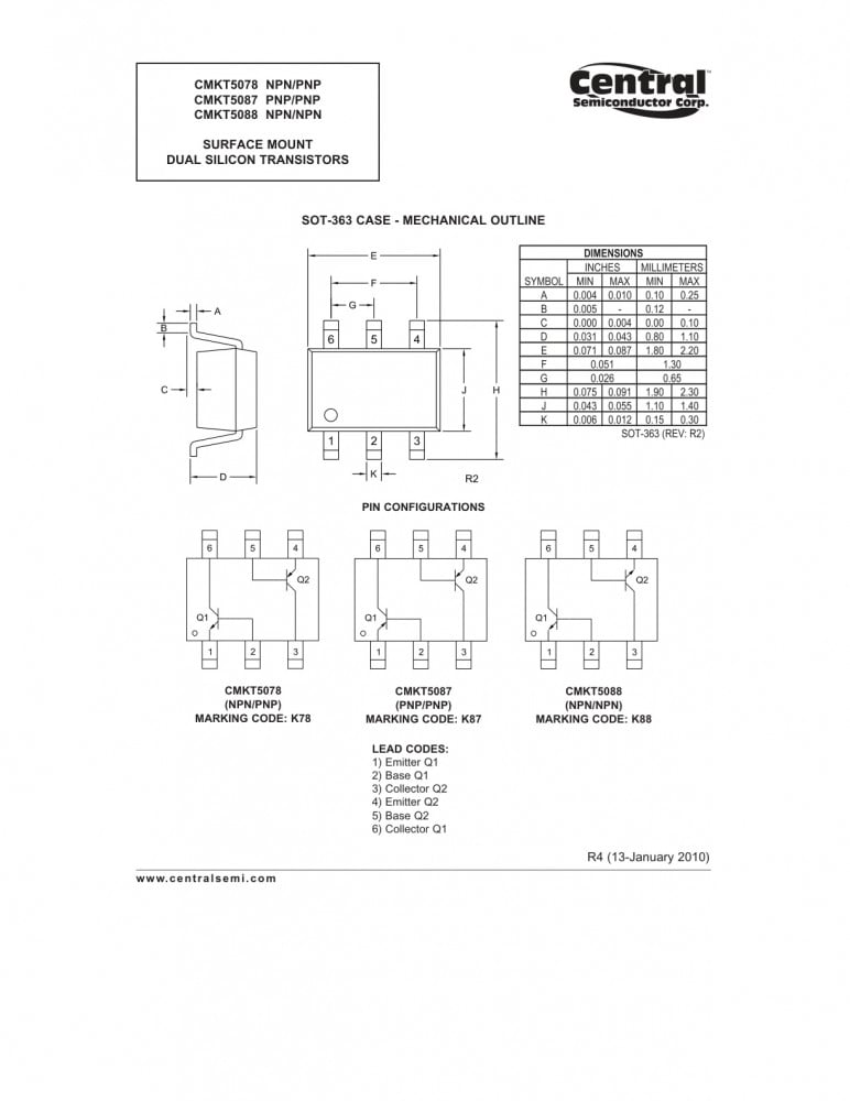 Central CMKT5087 datasheet page 2