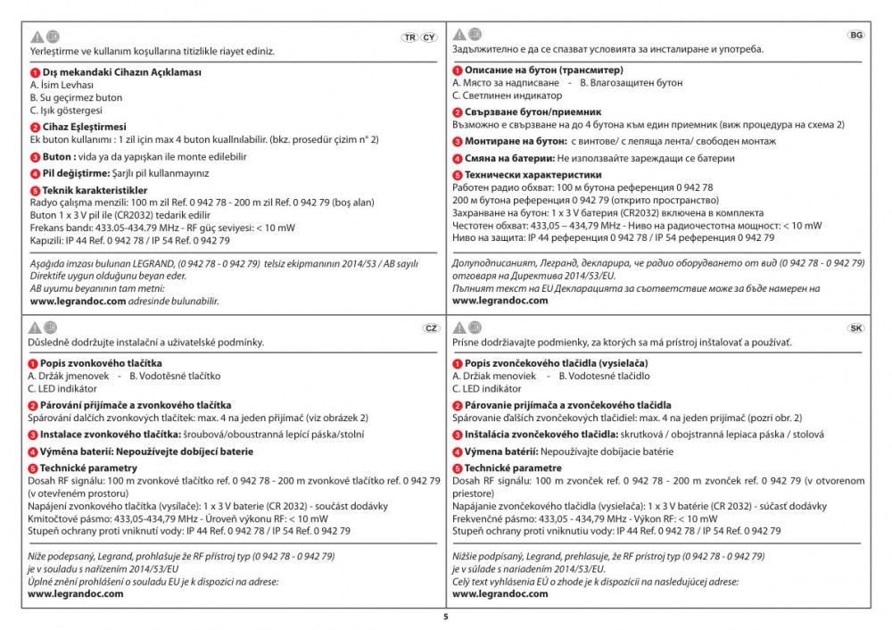 Legrand 094279 product instructions, page 5