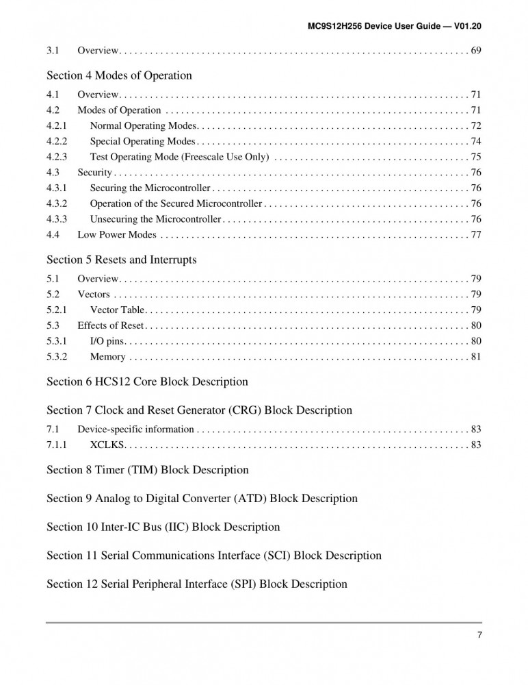MC9S12H128 document page 7