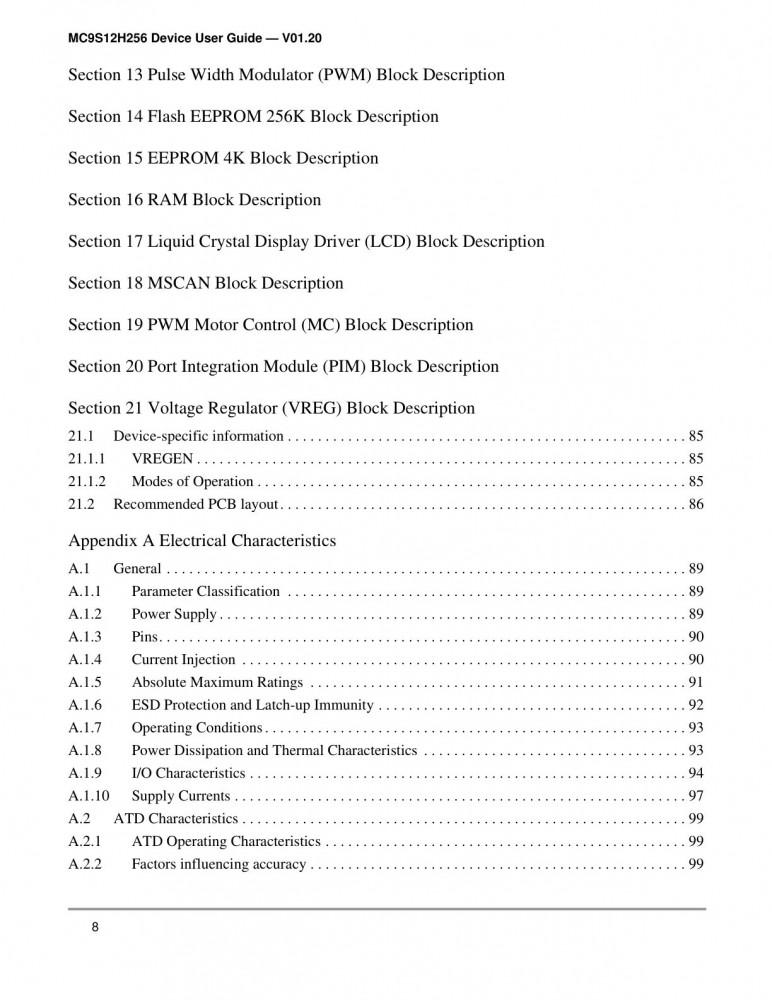 MC9S12H128 document page 8