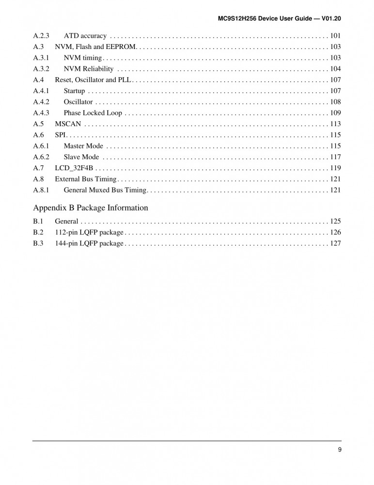 MC9S12H128 document page 9