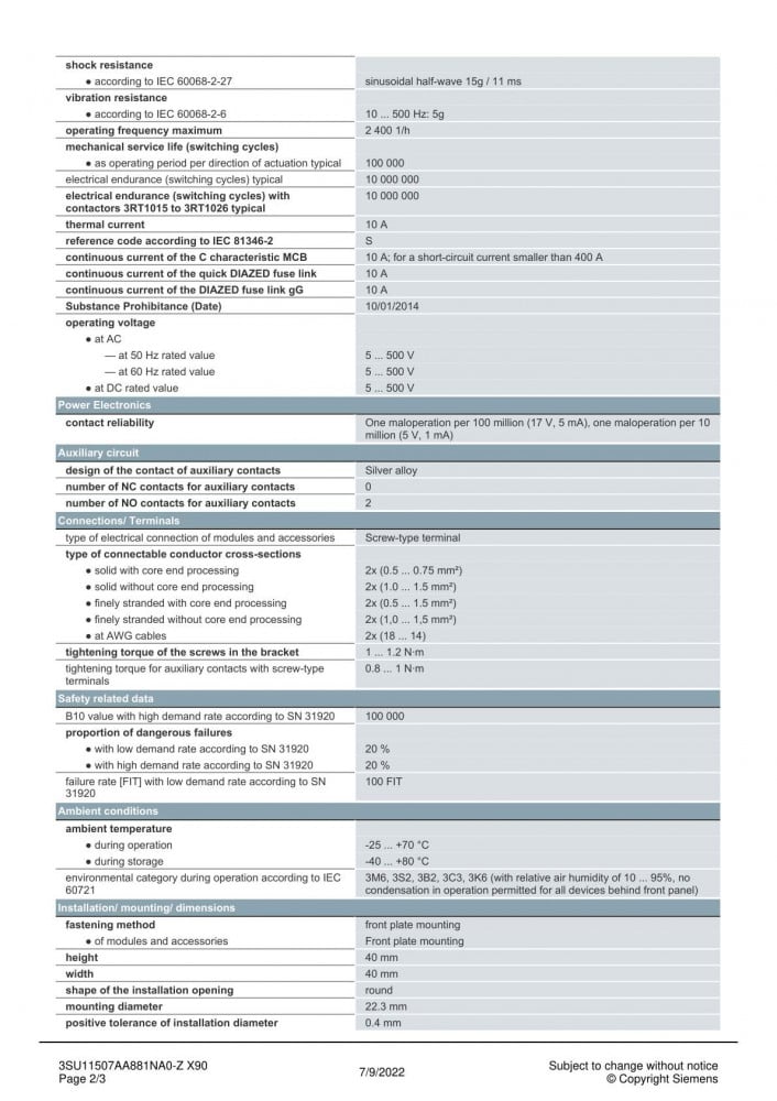 SIEMENS A6X30144263 technical document page 2