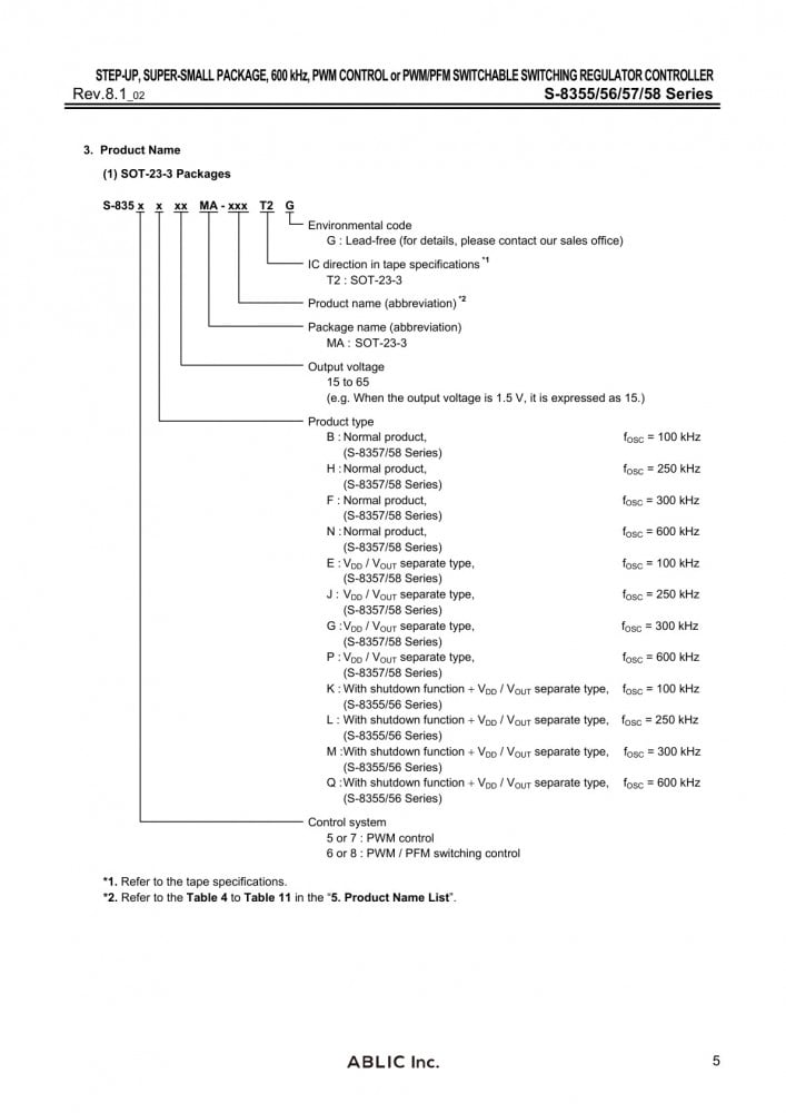 ABLIC S-8357 datasheet page 5