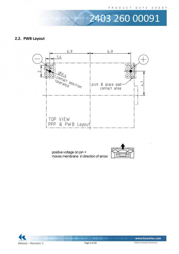 Knowles 2403 260 00091 technical document page 5