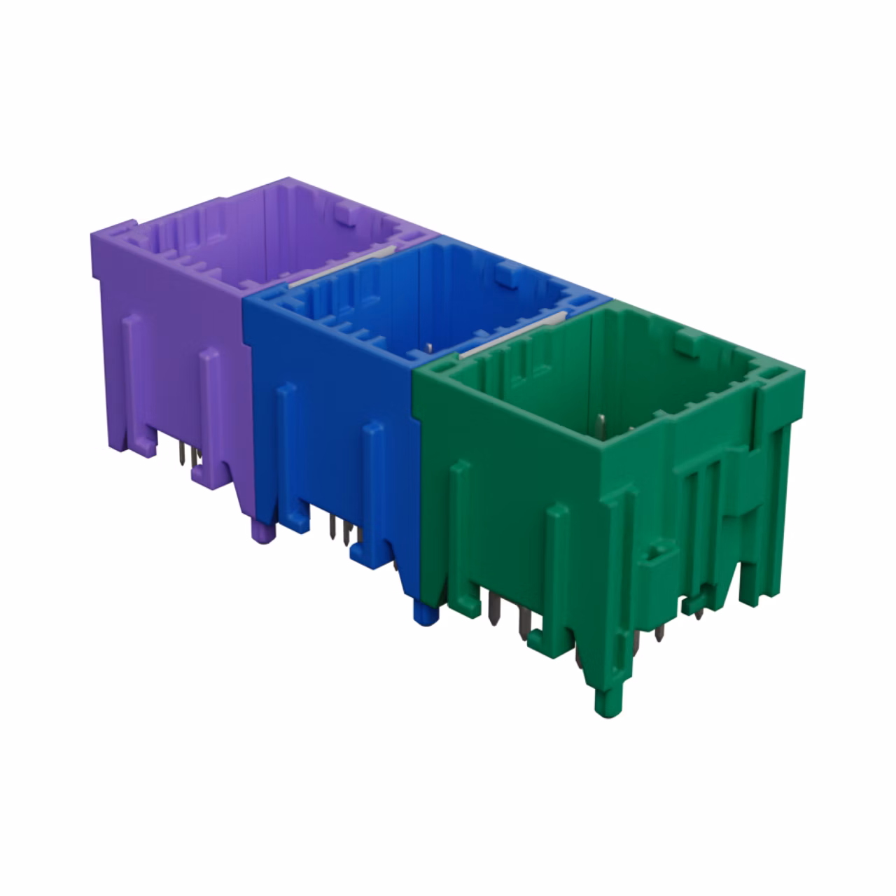 stAK50h 3 Bay Vertical Hybrid Header, 76 Circuits, Bay 1: 32 Circuits/Key 4/Purple; Bay 2: 32 Circuits/Key 2/Blue; Bay 3: 12 Circuits/Key 2/Green; Tube for sale