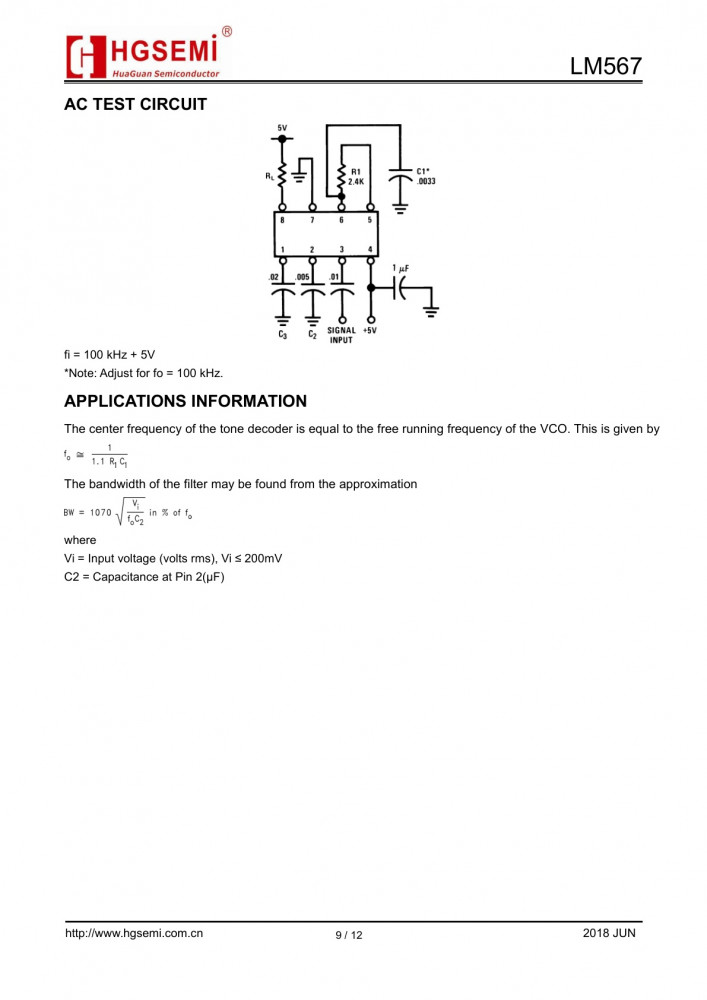 LM567CM/TR datasheet page 9