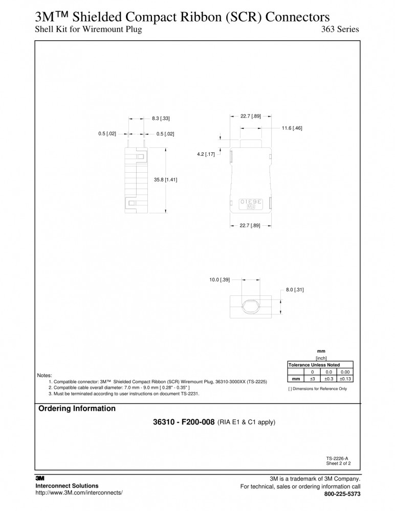 3M 36310-F200-008 technical document page 2