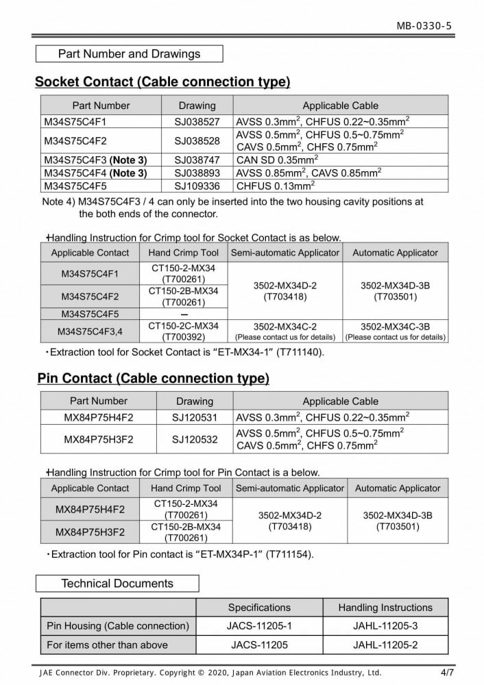 JAE MX84B Series datasheet page 4