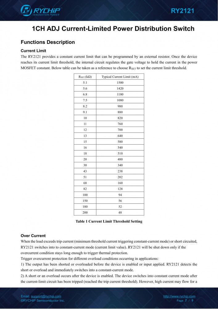 RY2121 datasheet page 7
