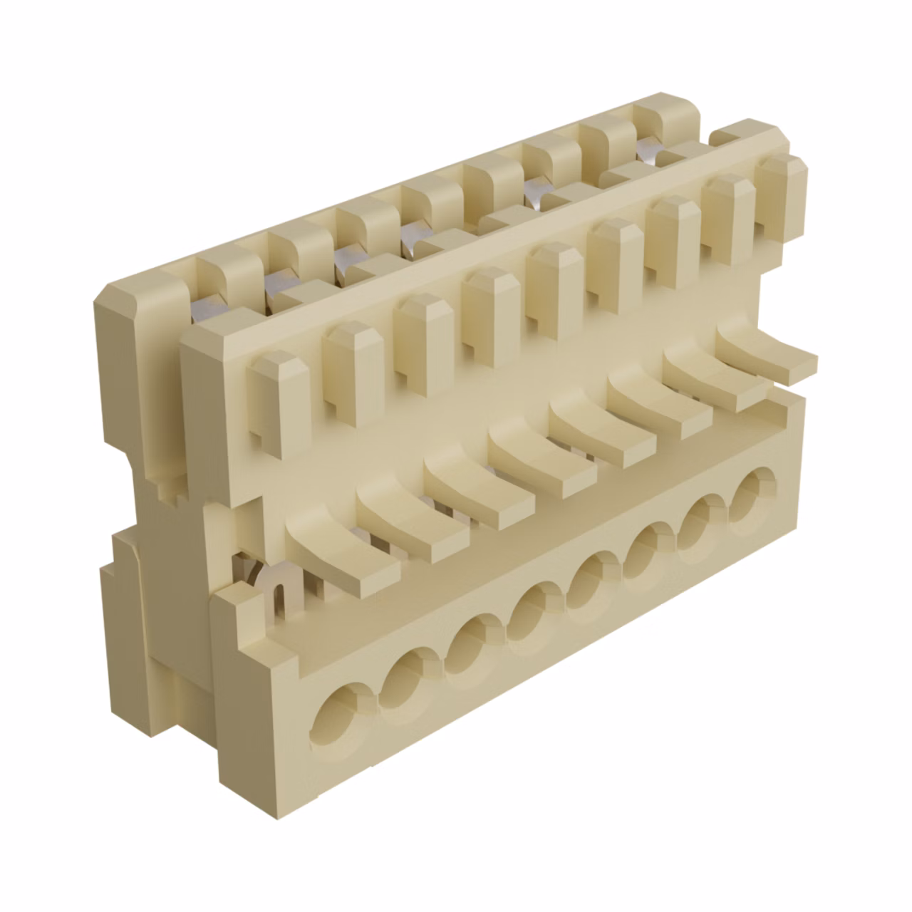 Appli-Mate RAST 2.5 Connector, 2.50mm Pitch, Female, 8 Circuits, Circuits 5 and 7 Voided, All Position Keys, Open Endwalls for sale