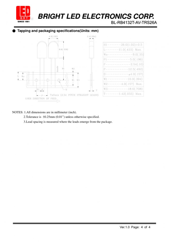 BL-RB4132T-AV-TRS26A datasheet page 4