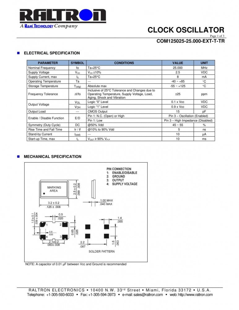 COM125025-25.000-EXT-T-TR datasheet page 1