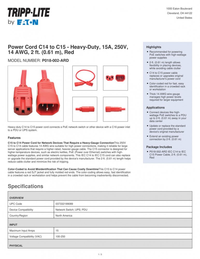 P018-002-ARD technical document page 1