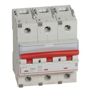 Remote trip head isolating switch DX-IS - Remote trip 3P 100A - Visible load break 3P 400V~ - Red wing knob handle IP20 for sale