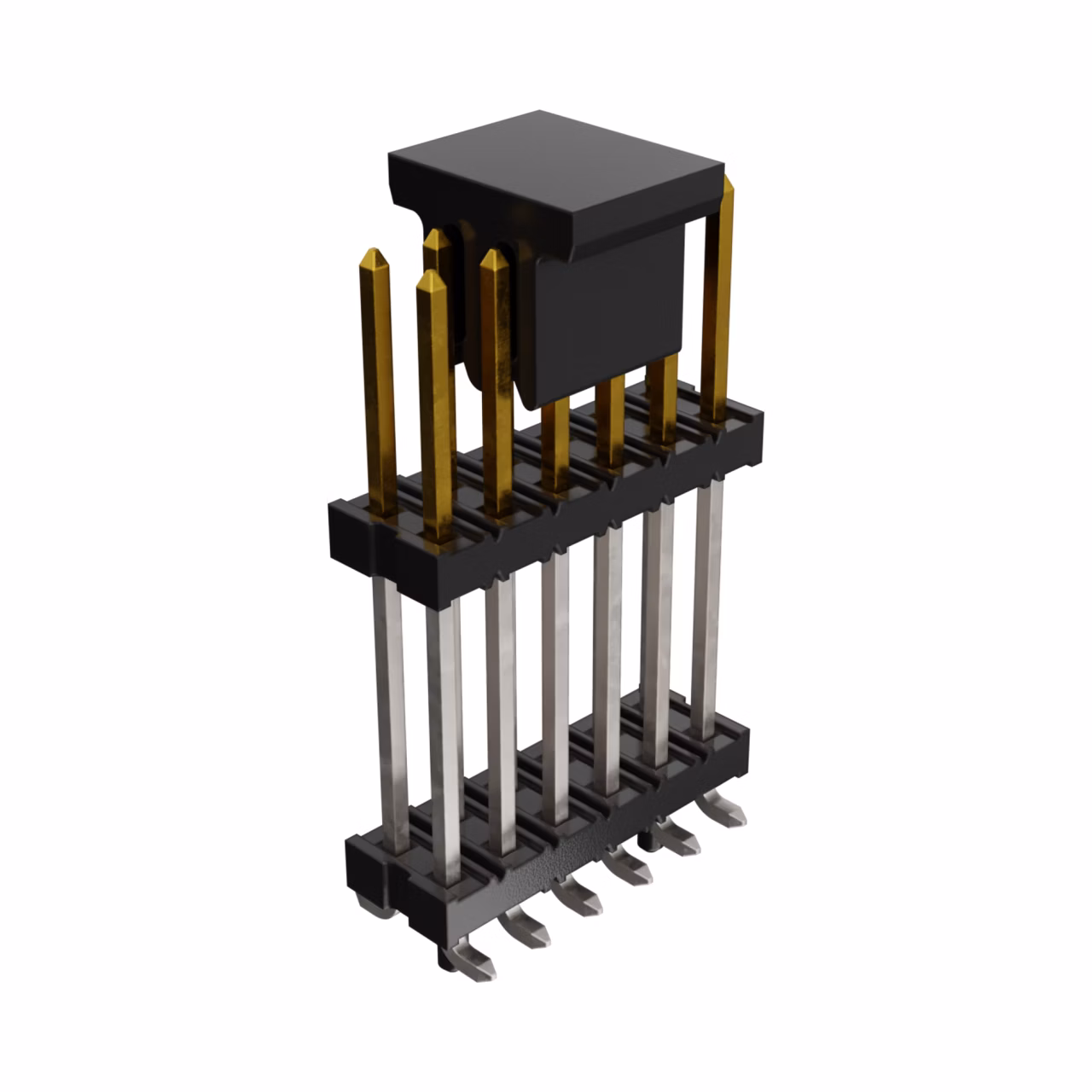 2.00mm Pitch Milli-Grid Header, Vertical, Surface Mount, Dual Row Dual Body, 12 Circuits, 0.38µm Gold (Au) Plating, 12.70mm Stacking Height, with Pegs and Cap, Tube, Lead-Free for sale