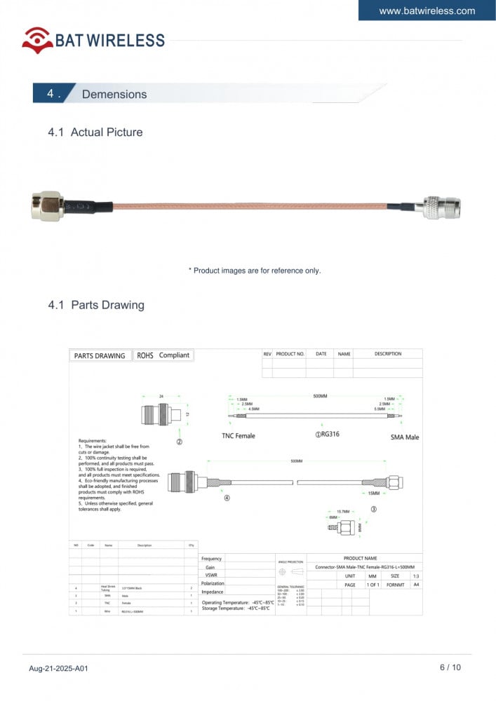 BWSMAJ-TNCK-RG316L500 datasheet page 6