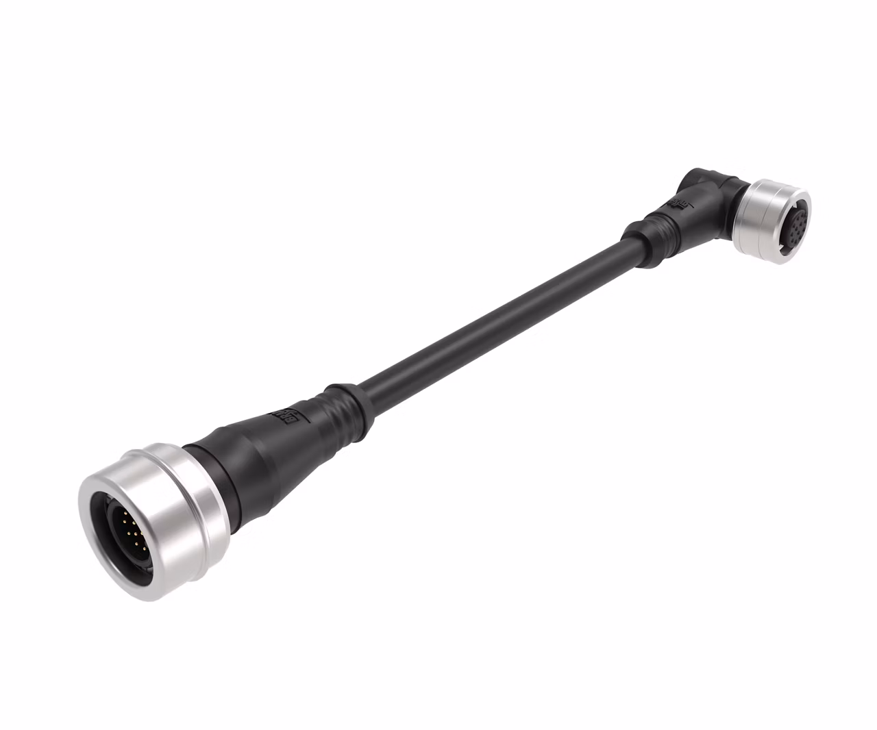 Nano-Change (M8) Single-Ended Cordset, 3 Poles, Female (90°) with Snap Coupling to Pigtail, with PNP LED Sensors, 24 AWG, PUR Cable, 2.0m (6.56') Length