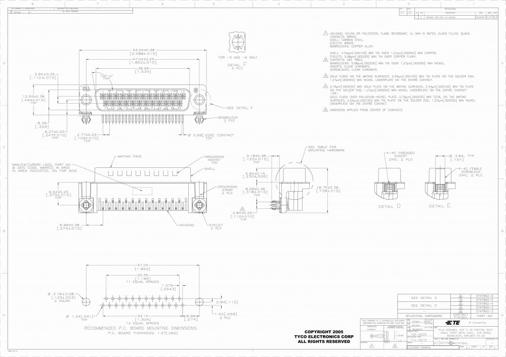TE Connectivity 5747842 drawing preview