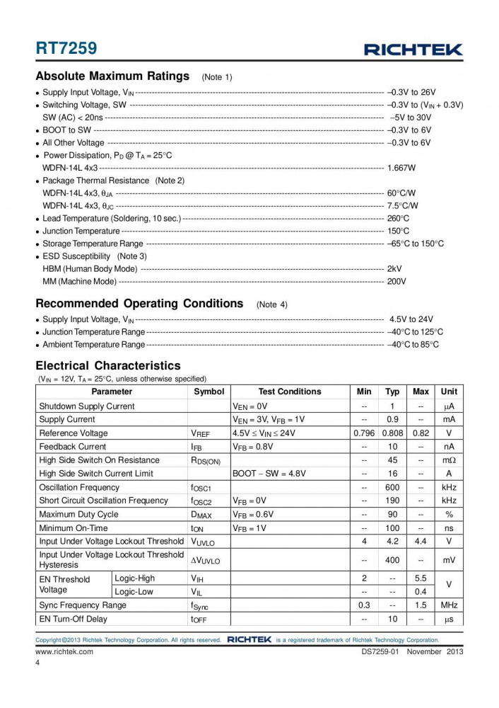 RT7259 technical document page 4