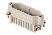 Heavy-Duty Screw Terminal Insert, Female, 10-Pole, 16A, without Wire Protection, Silver (Ag) Plated Contacts, Size 10B «57x27»