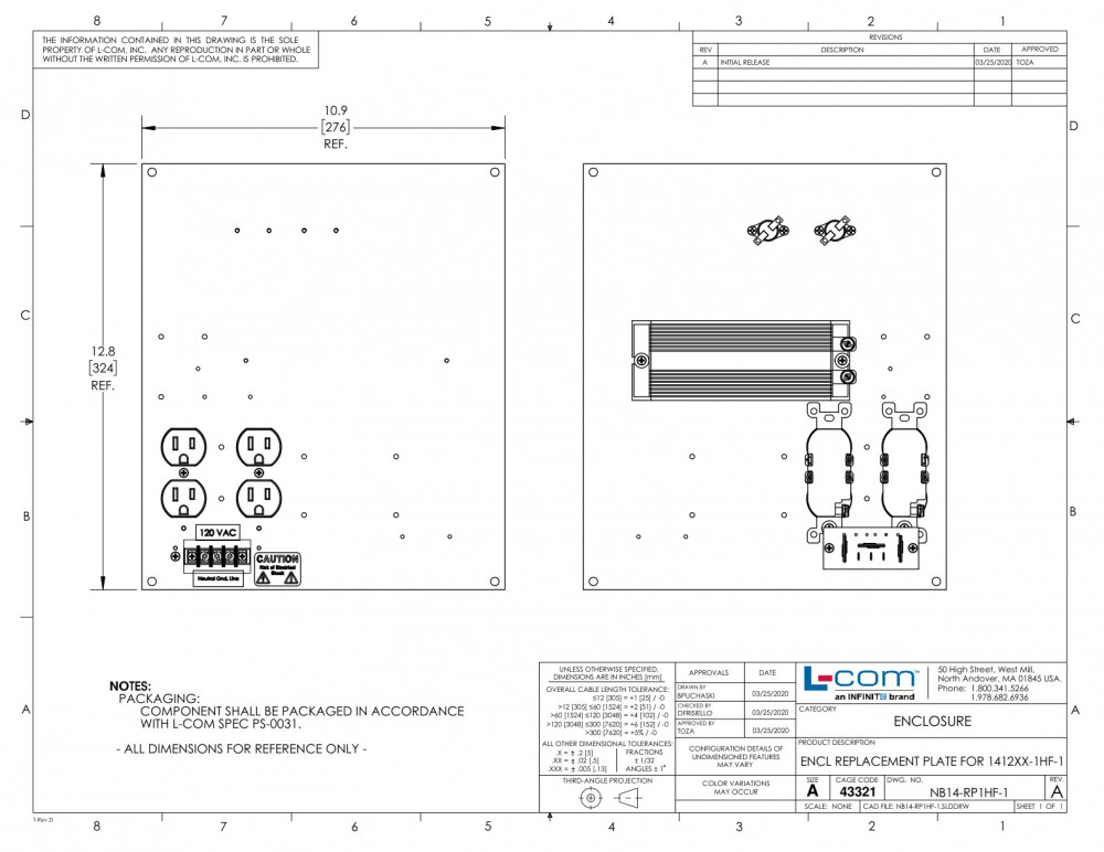 L-com NB14-RP1HF-1 technical document preview