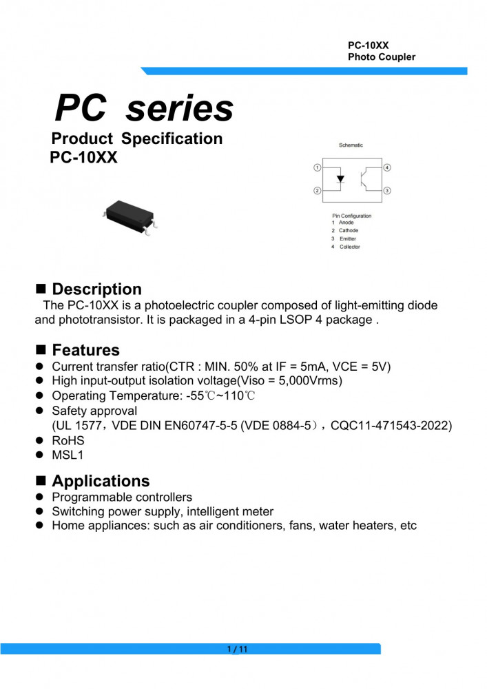PC-1019-TP1 datasheet page 1