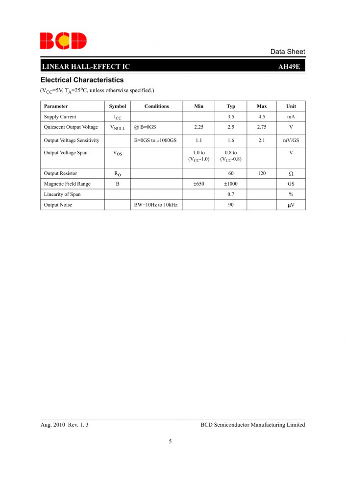 AH49E datasheet page 5