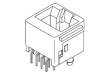 Modular Jack, Vertical, 4/4, Panel Stops