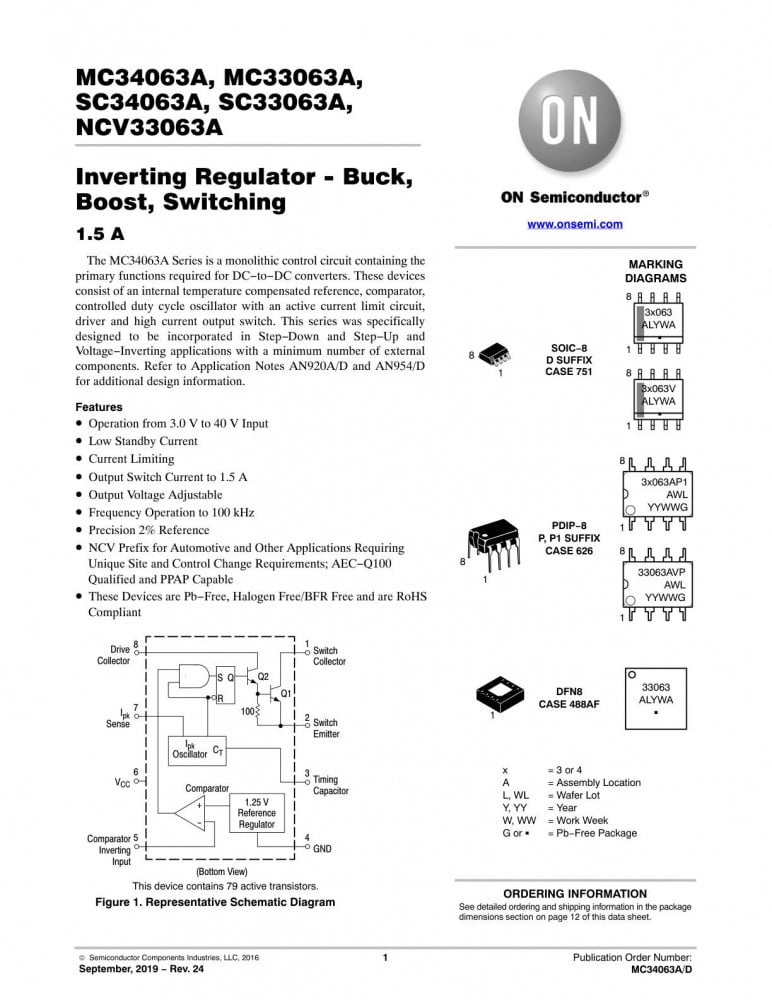 MC34063 documentation page 1