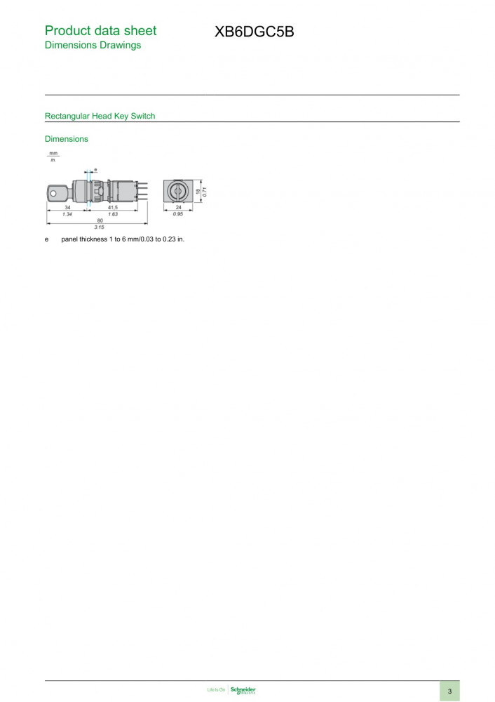 XB6DGC5B technical document page 3