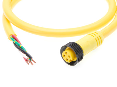 Mini-Change C-Size Double-Ended Cordset, 9 Poles, Male (Straight) to Female (Straight), 16 AWG, PVC Cable, 1.83m (6.0') Length