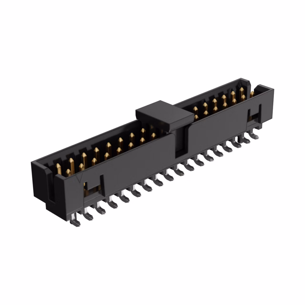 2.00mm Pitch, Milli-Grid PCB Header, Dual Row, Vertical, Surface Mount, Shrouded, 36 Circuits, 0.05µm Gold (Au) Plating, Dual Side Slots, Dual Friction Locks, Center Polarization, with Pegs, Tube