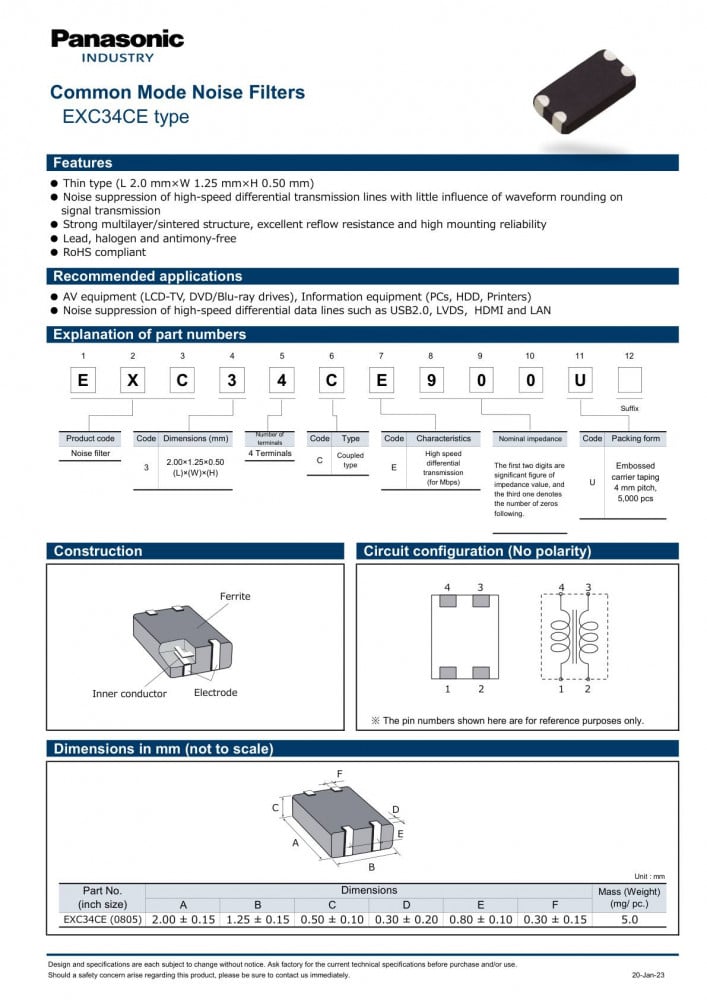 EXC-34CG900U technical document page 1