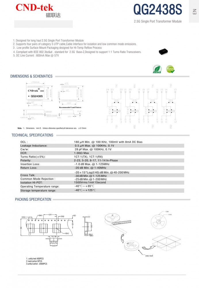 QG2438S technical document page 1