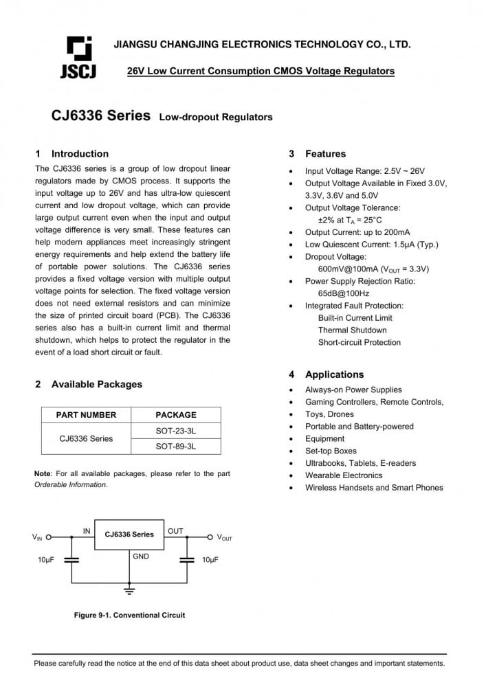 CJ6336 datasheet page 1