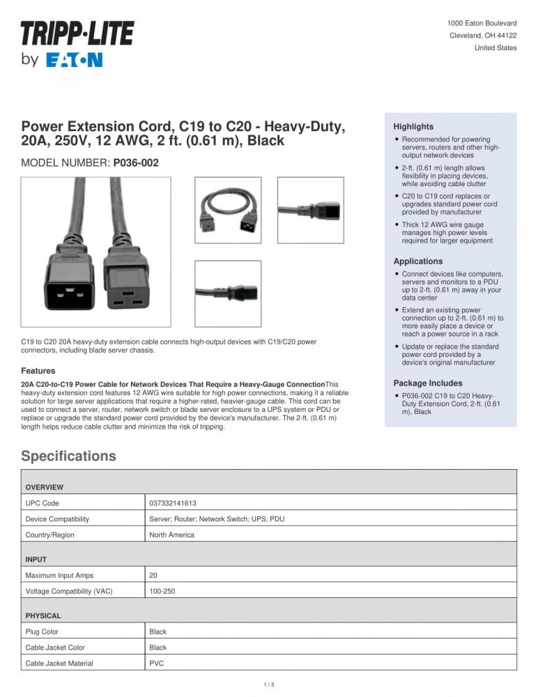 P036-002 technical document page 1