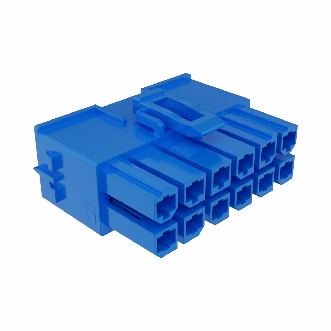 Mega-Fit ColorLock Tangless TPA-Capable Receptacle Housing, Dual Row, 12 Circuit, UL 94V-0, Glow-Wire Capable, Blue for sale