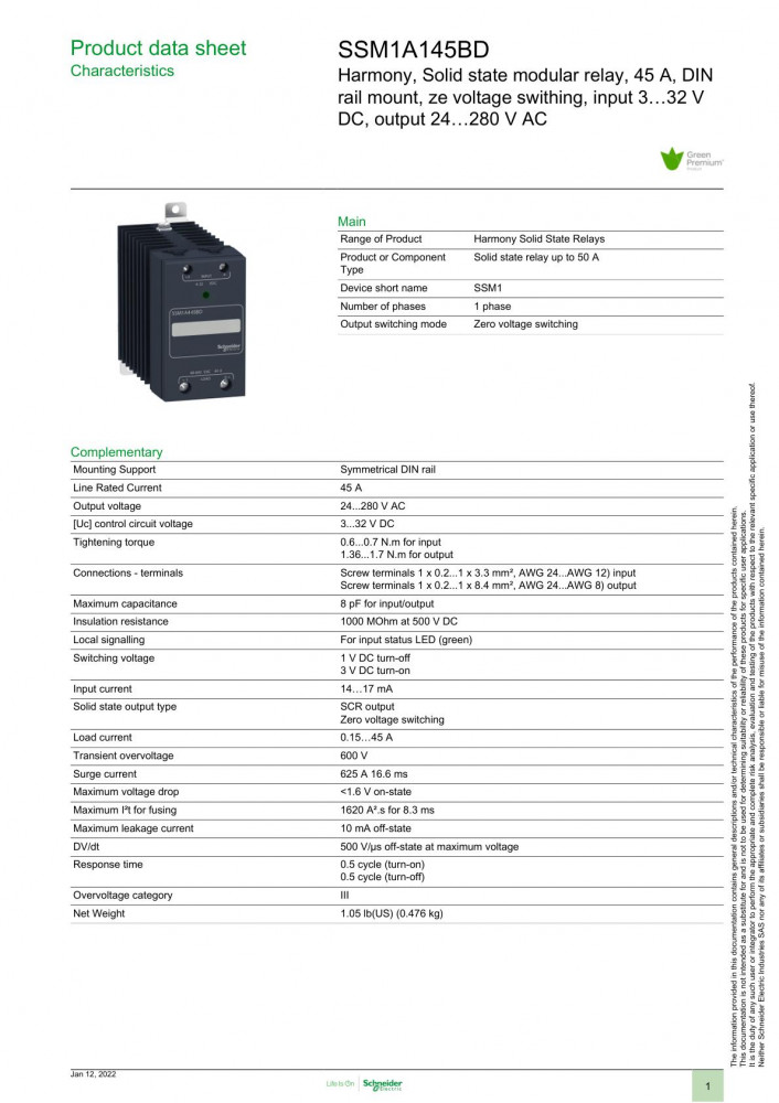 SSM1A145BD technical document page 1