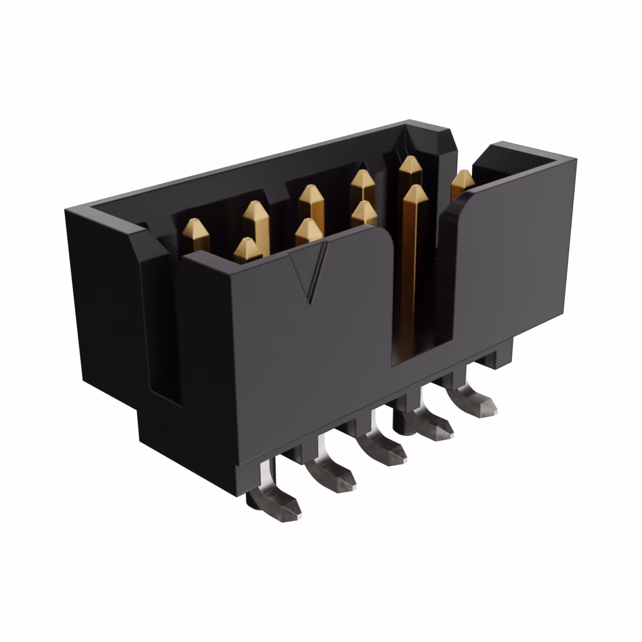 2.00mm Pitch, Milli-Grid PCB Header, Dual Row, Vertical, Surface Mount, Shrouded, 14 Circuits, 0.38µm Gold (Au) Plating, Dual Side Slots, Dual Friction Locks, Center Polarization, with Pegs, Tape and Reel