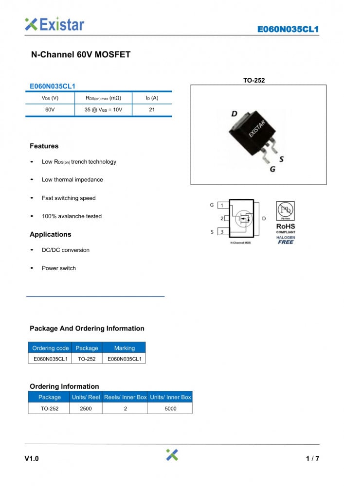 E060N035CL1 datasheet page 1