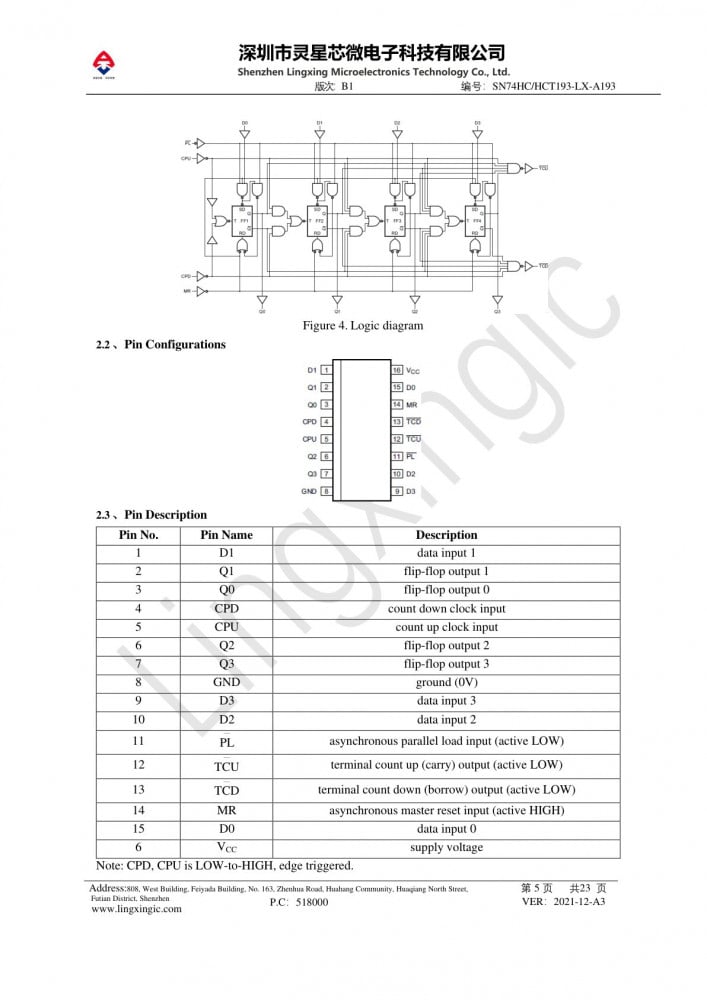 SN74HC193 datasheet page 5
