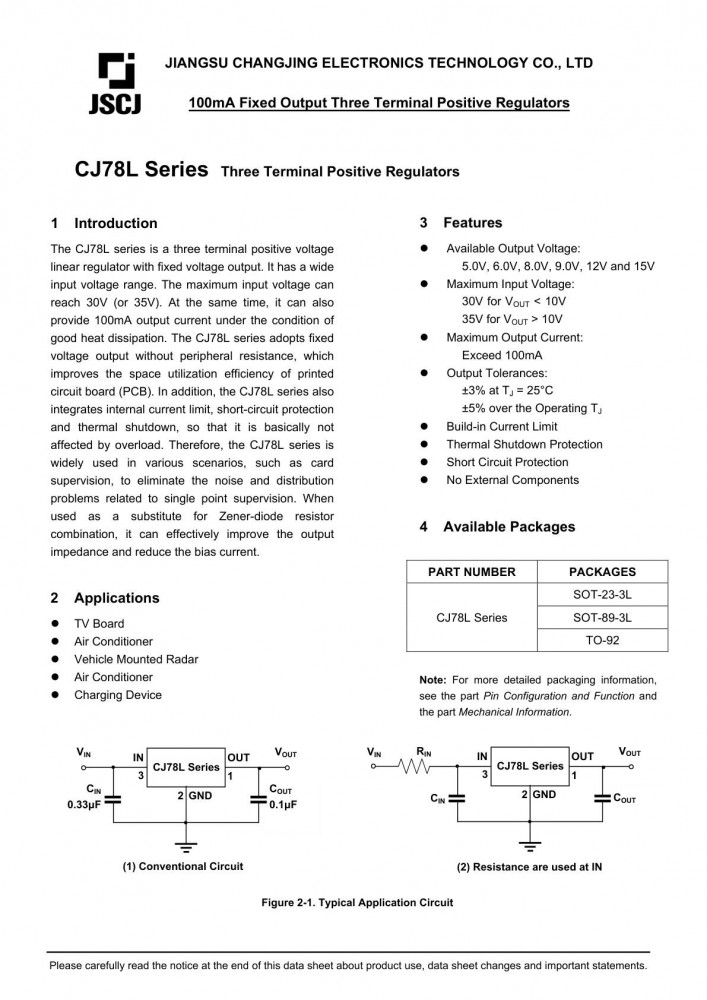 CJ78L09 datasheet page 1