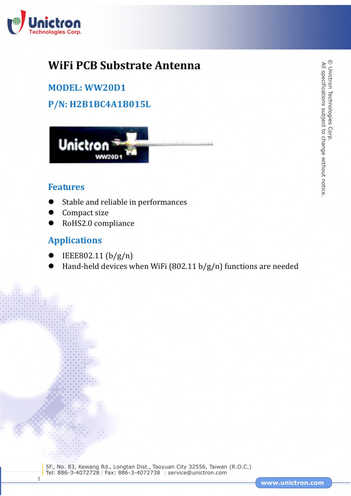 WW20D1 technical document page 1