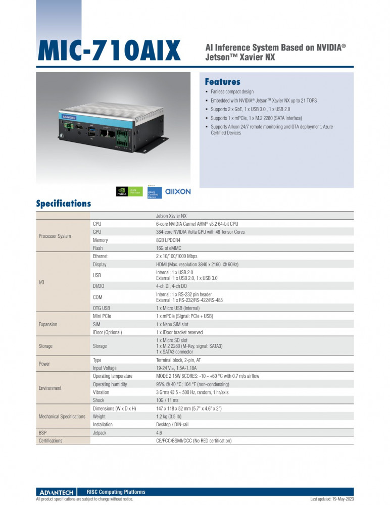 MIC-710AIX product document, page 1