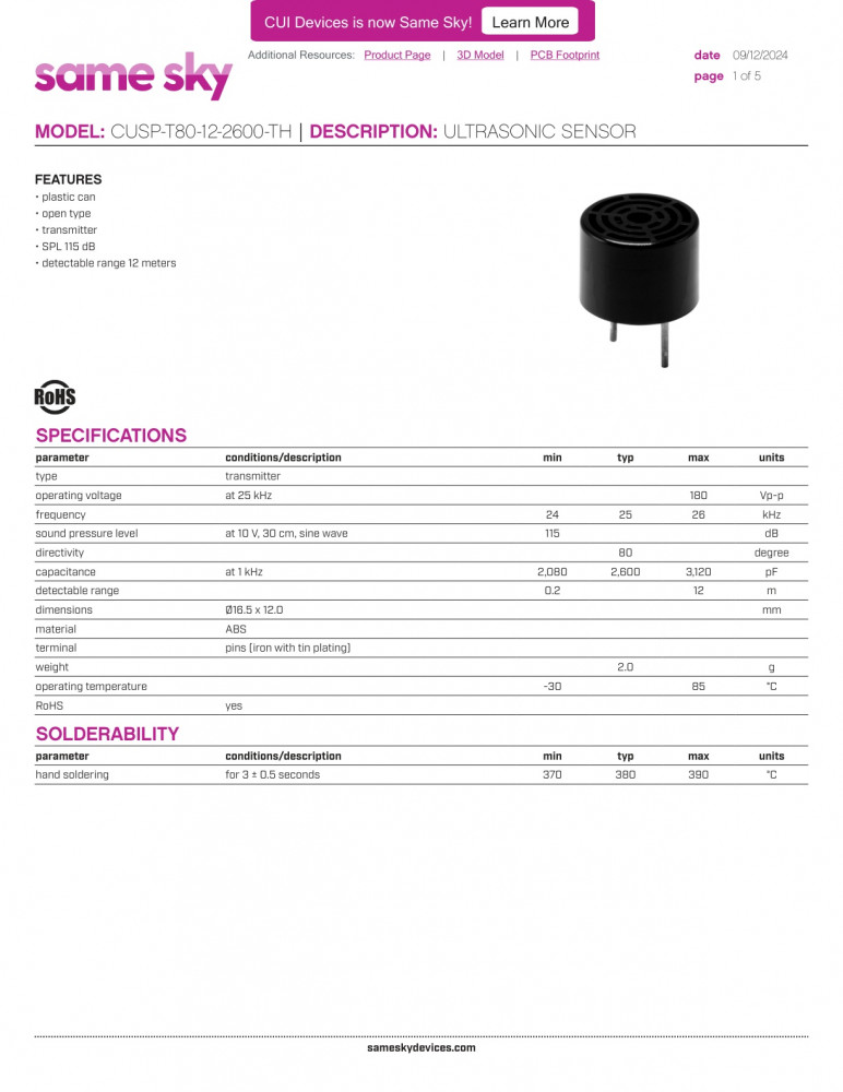 CUSP-T80-12-2600-TH datasheet page 1