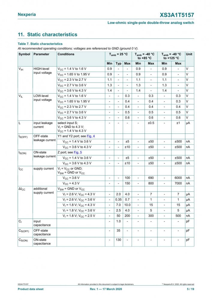 XS3A1T5157 datasheet page 5