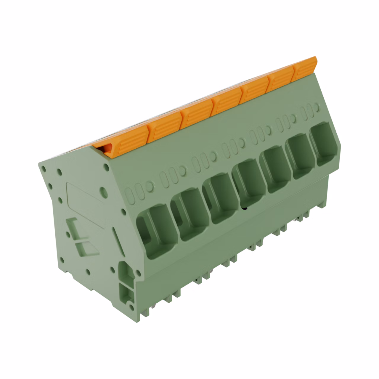 10.00mm Pitch Lever Activated Fixed Mount PCB Terminal Block, 35° Wire Entry, Left Front Terminal, 7 Circuit for sale