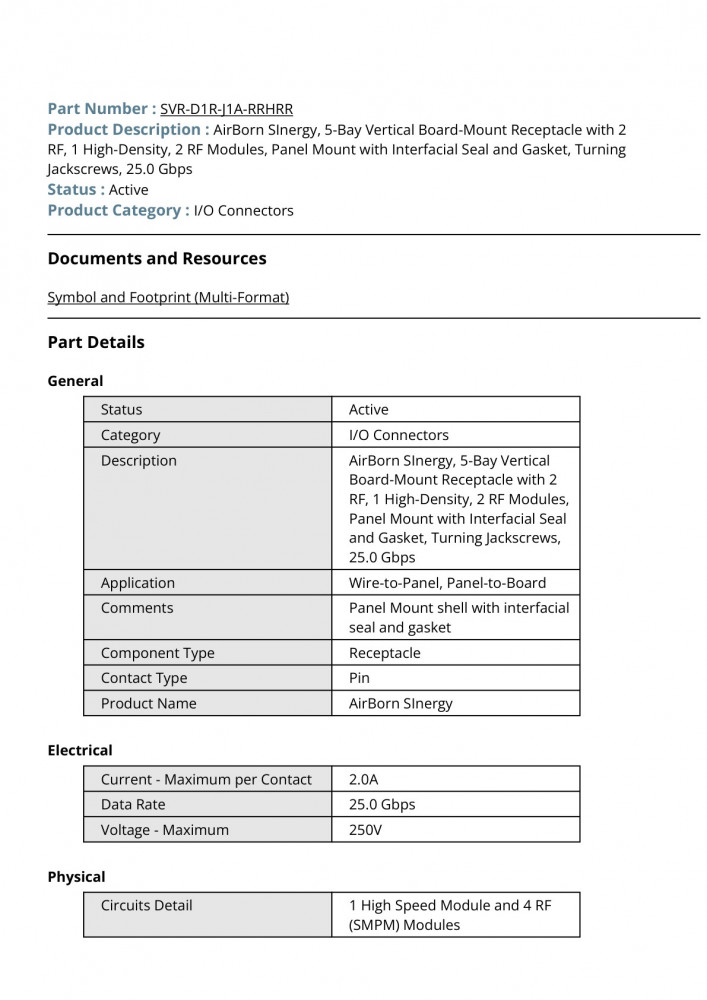 SVR-D1R-J1A-RRHRR technical document preview, page 1